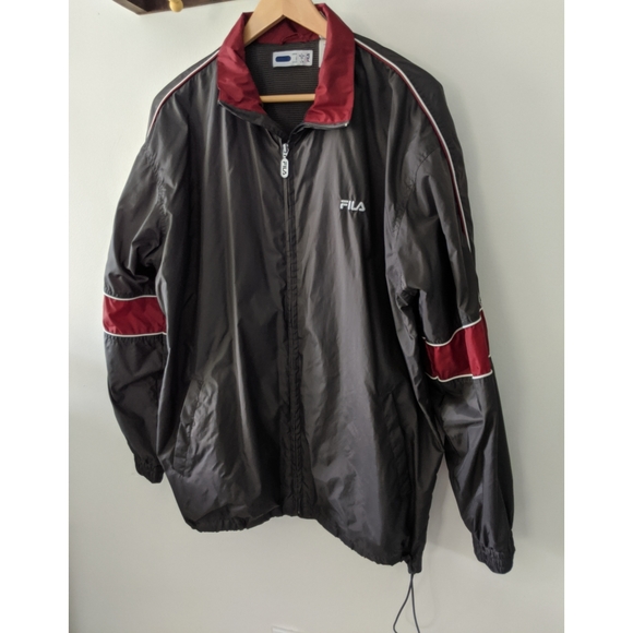 Fila | Jackets & Coats | Mens Fila Grey And Bordeaux Windbreaker Large ...